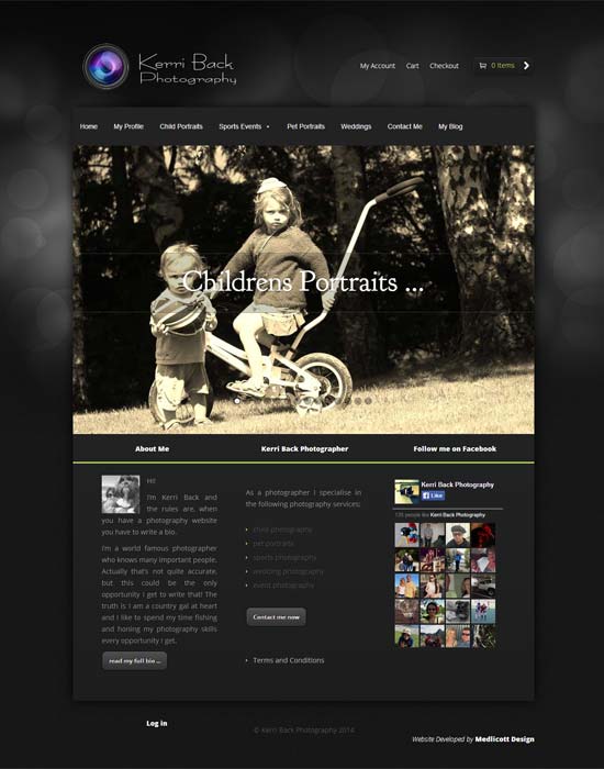 New website for Kerri Back Photography - Medlicott Design